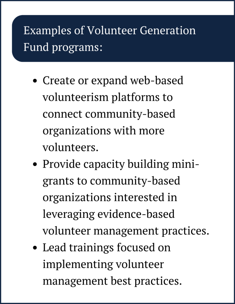 Volunteer Generation Fund – Nevada Volunteers